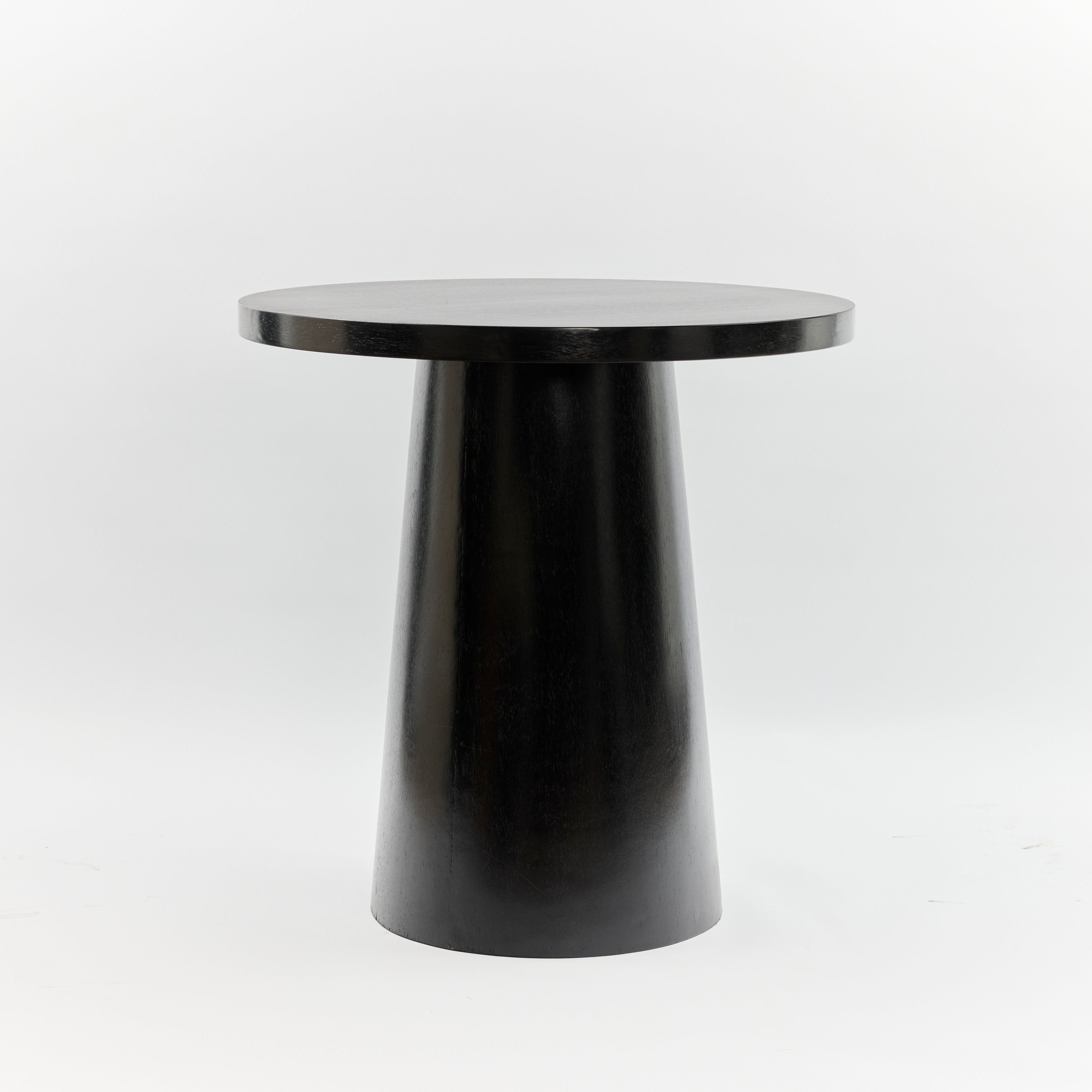 Mesa Lateral Base conica Madera – La Deco
